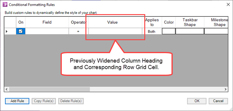 Adding Conditional Formatting Rules for OnePager Pro for Version 7.0 - OnePager Documentation