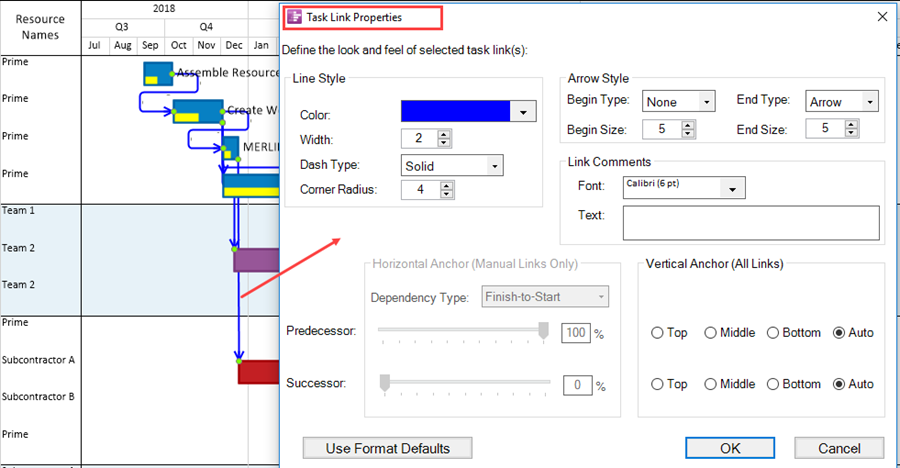 Manual Editing Of Task Links For Onepager Pro For Version 61 Onepager Documentation 