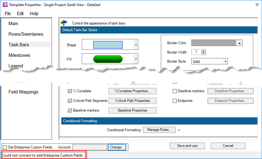 Using Enterprise Custom Fields From Microsoft Project For Onepager Pro