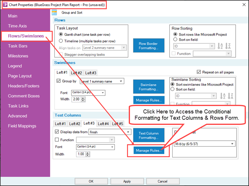 Conditional Formatting Rules for Text Columns and Rows for OnePager for Version 7.2 - OnePager ...