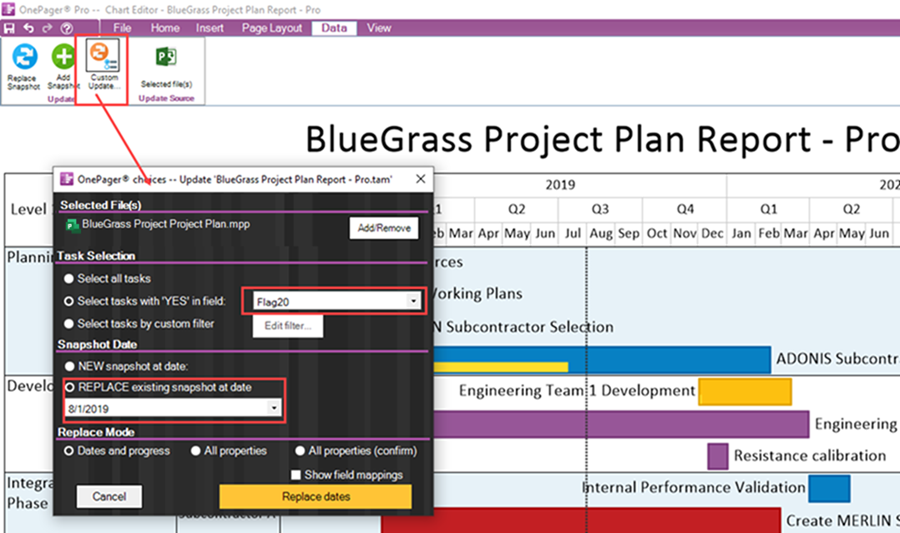Custom Update (Replacing) of a Snapshot via Pull Operation for Version 7.1 - OnePager Documentation